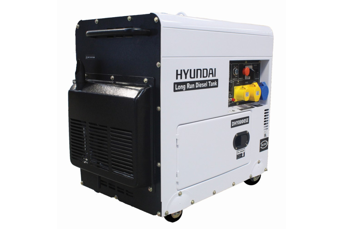 Дизельний генератор Hyundai DHY8000SELR потужністю 6 кВт з тривалим ...